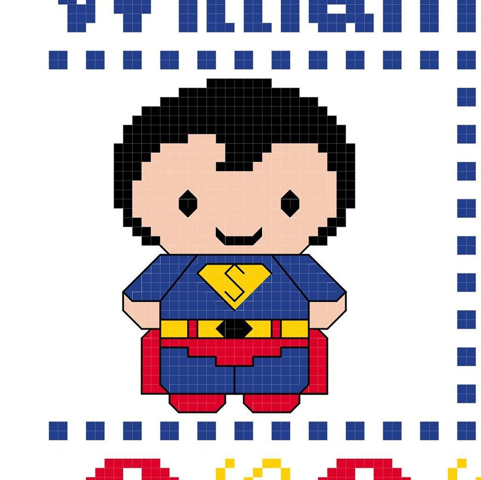 Superman Baby Cross Stitch Pattern Custom Cross Stitch | Etsy