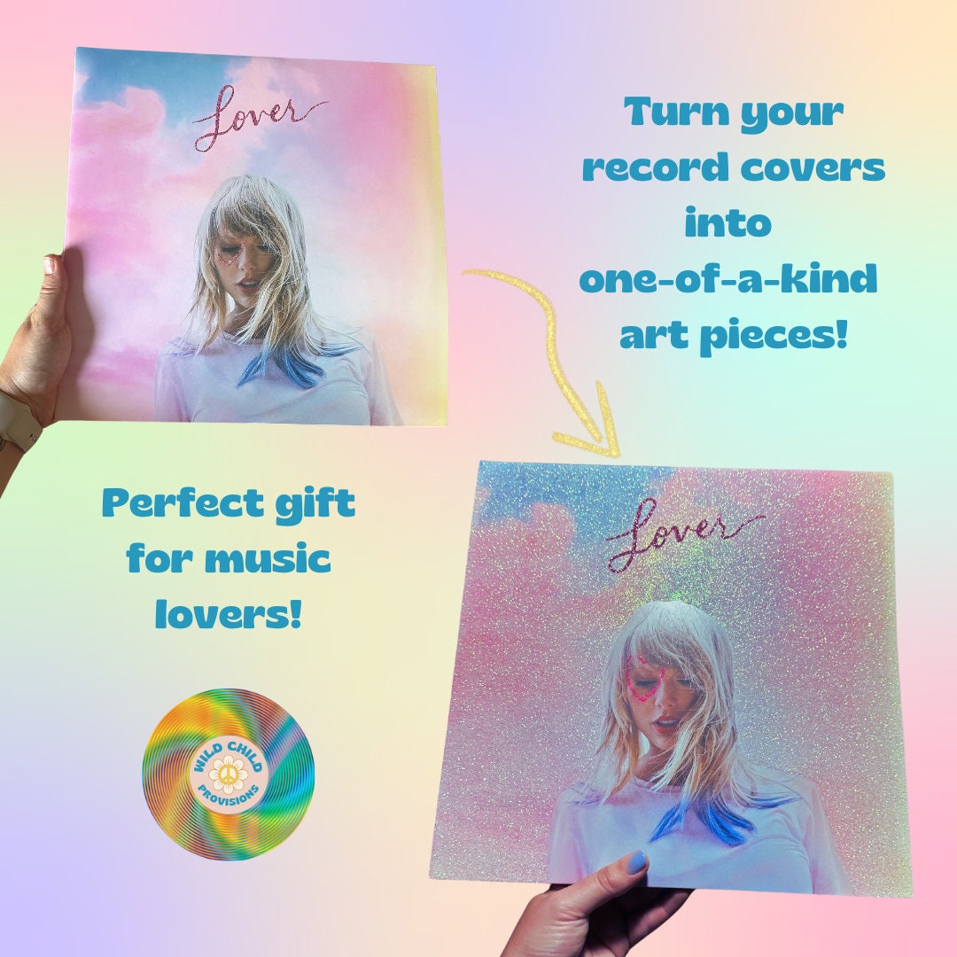 Custom Glittered Album Cover Wall Art | One-of-a-kind Unique Gift Made ...