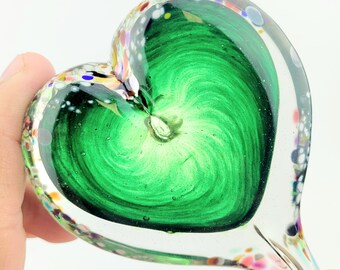 Glass Heart Paperweight - Etsy