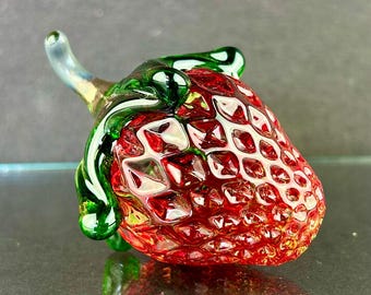 Viking Glass Strawberry Figurine Paperweight – Vibrant Red Art Glass, 5 ...