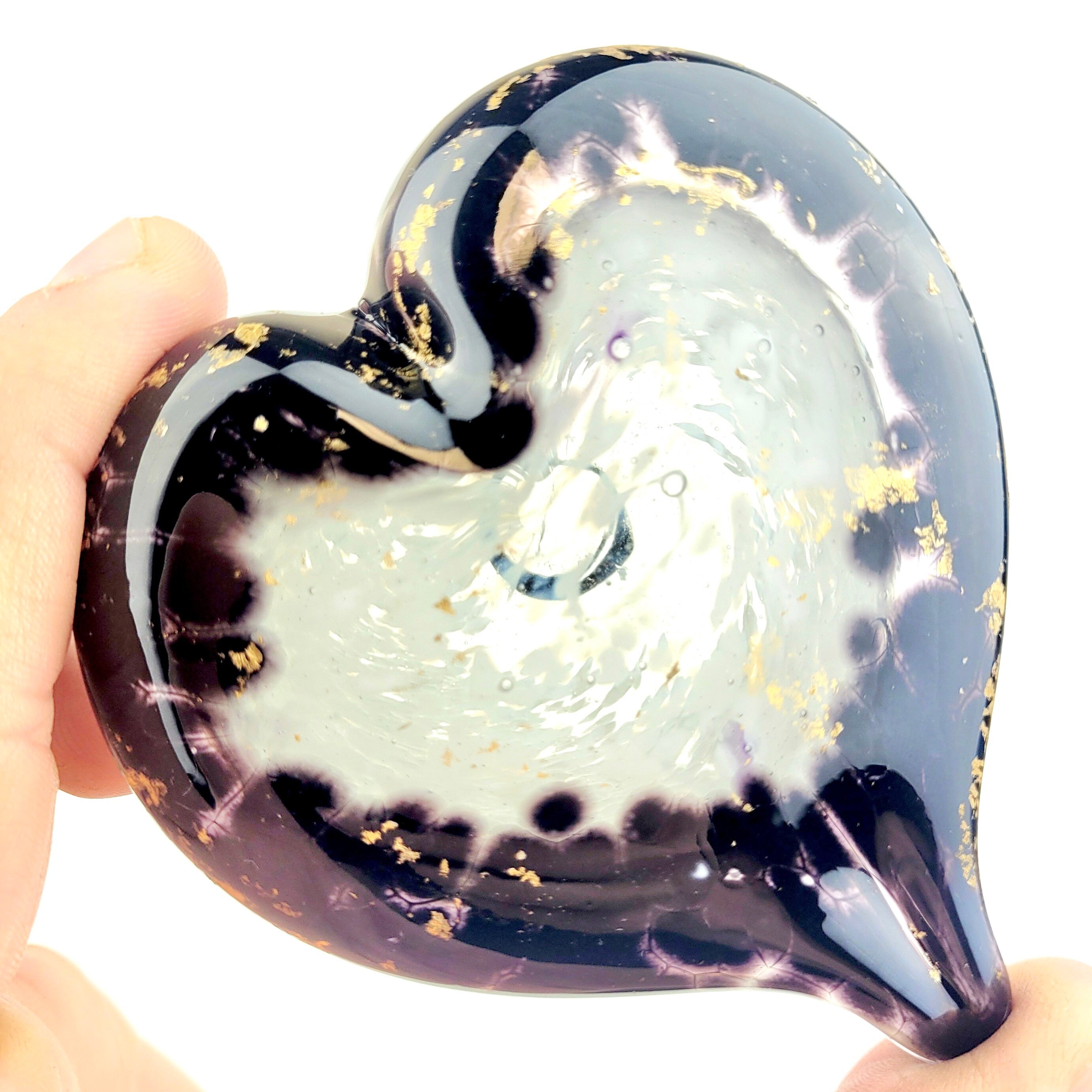 Handblown Glass Heart Paperweight - Etsy