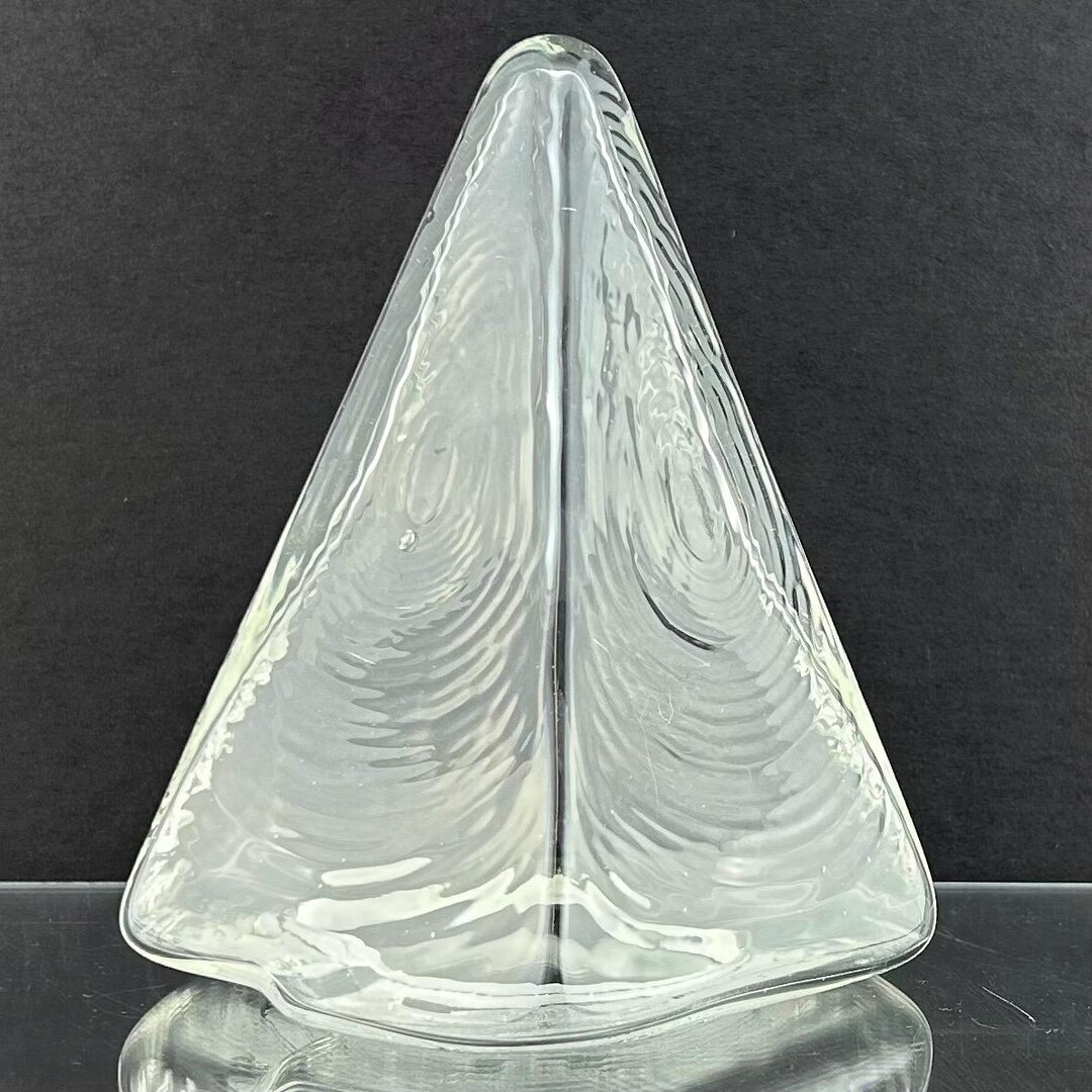 Handblown Glass Pyramid Lamp Modern Geometric Sculpture, Minimalist ...