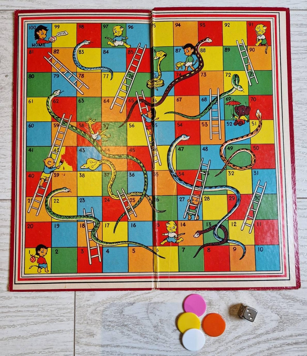 Vintage Snakes and Ladders Board Game - Etsy UK