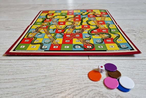 Vintage Snakes and Ladders Board Game. Harlesden Series - Etsy UK