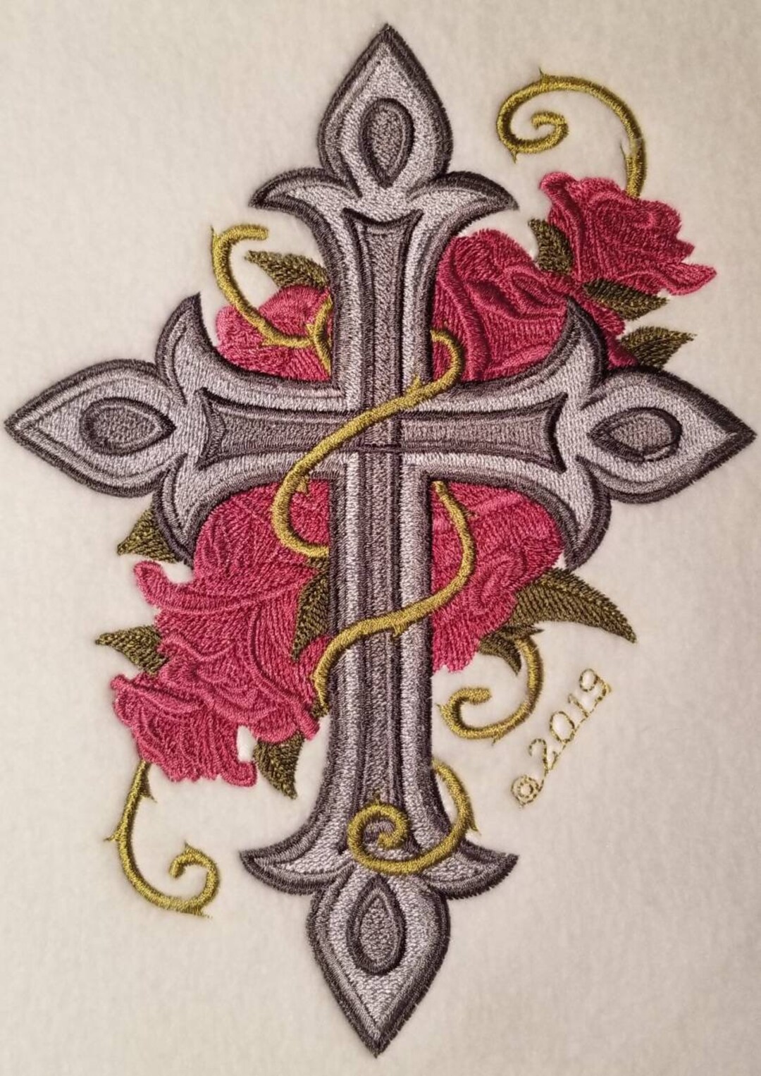 8 X 10 Cross With Roses - Etsy