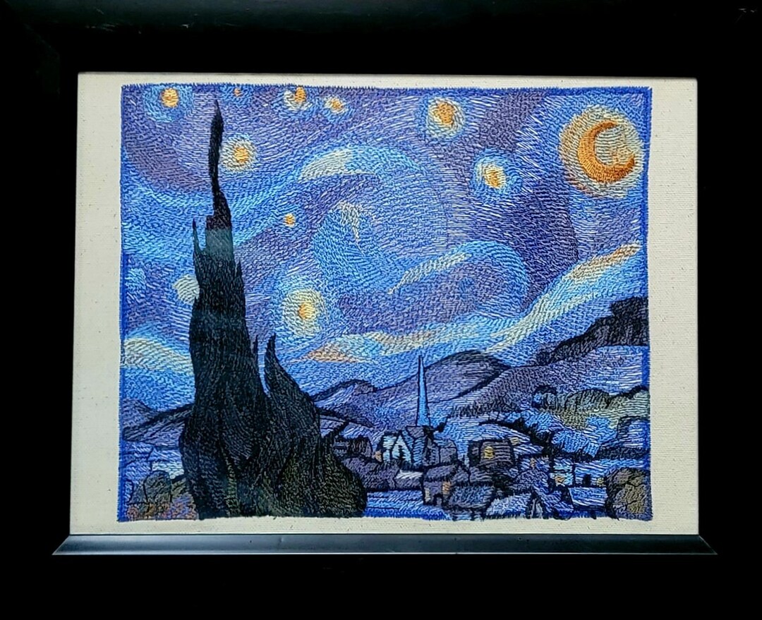 Van Gogh's the Starry Night - Embroidered - Etsy
