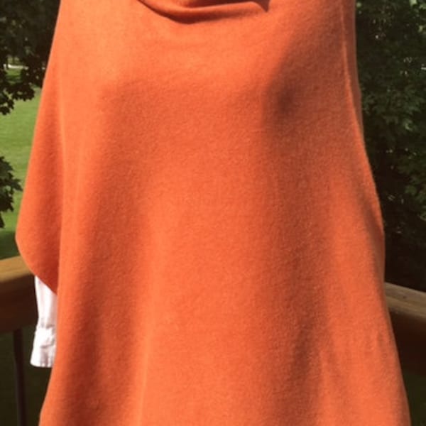 Orange Poncho - Etsy