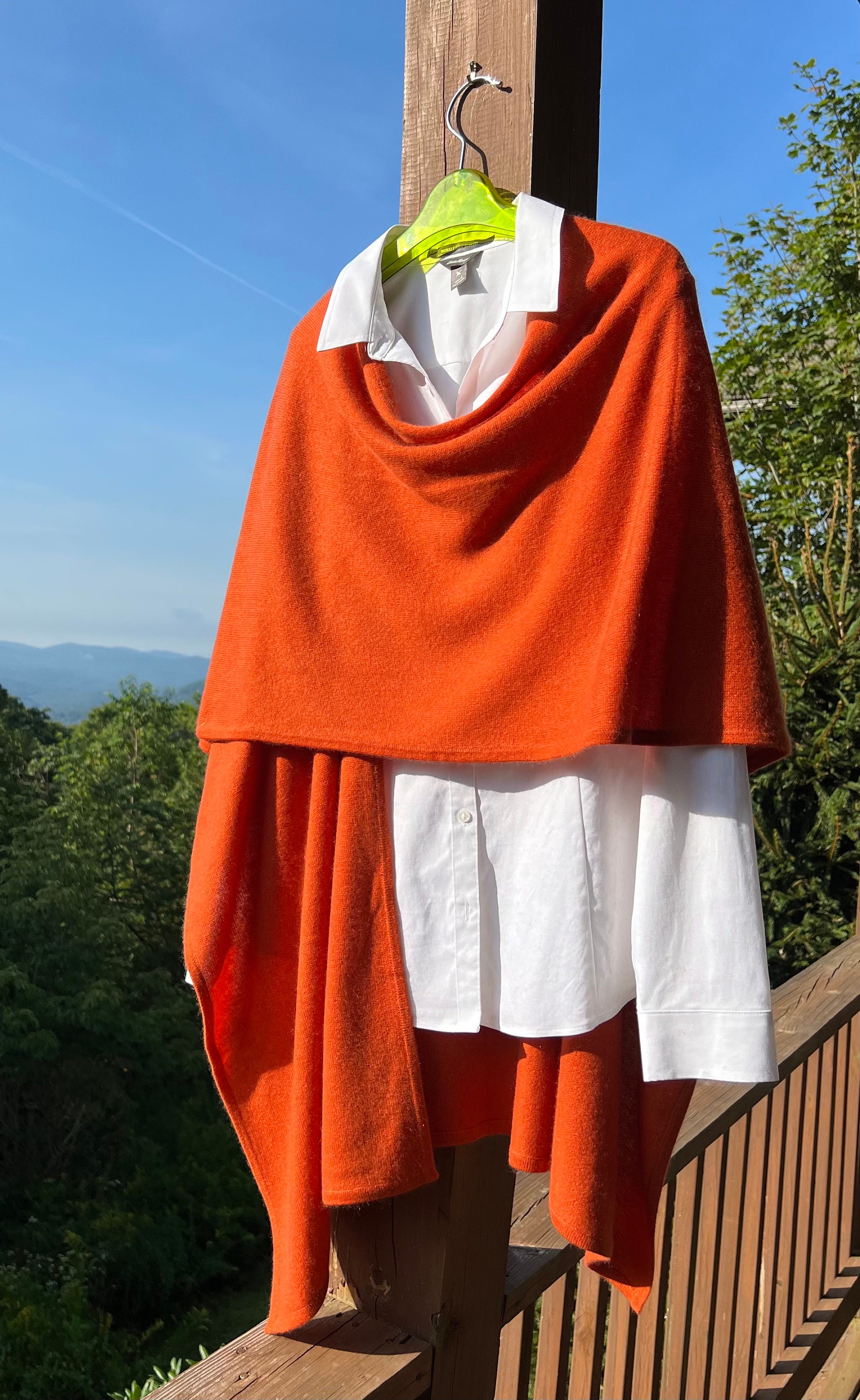 Cashmere Cape/ruana-pumpkin - Etsy