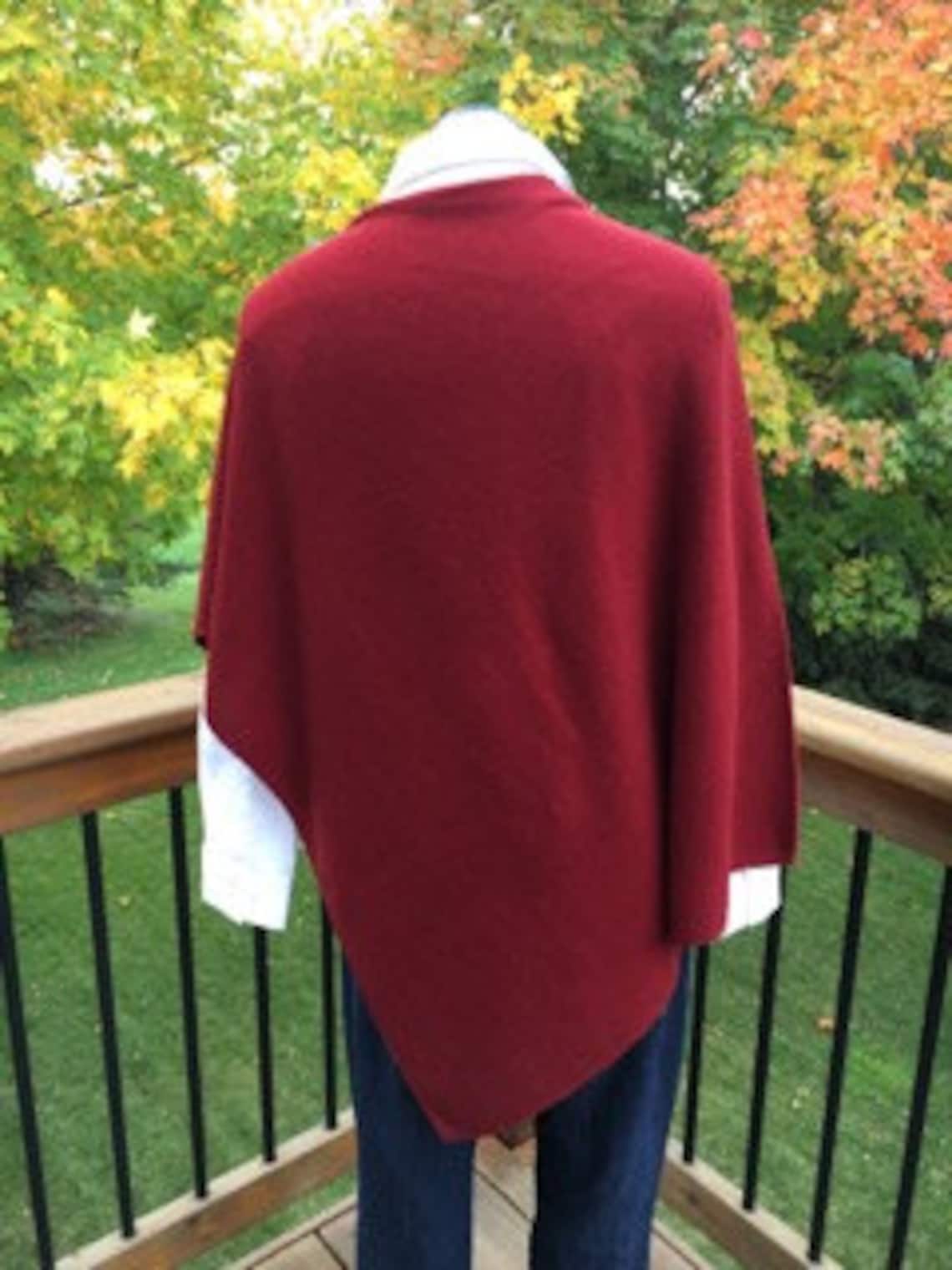 Cashmere Poncho-deep Rust - Etsy