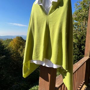 100% Cashmere Poncho Spring Green - Etsy