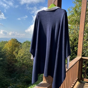 100% Cashmere Cape Ruana-navy - Etsy