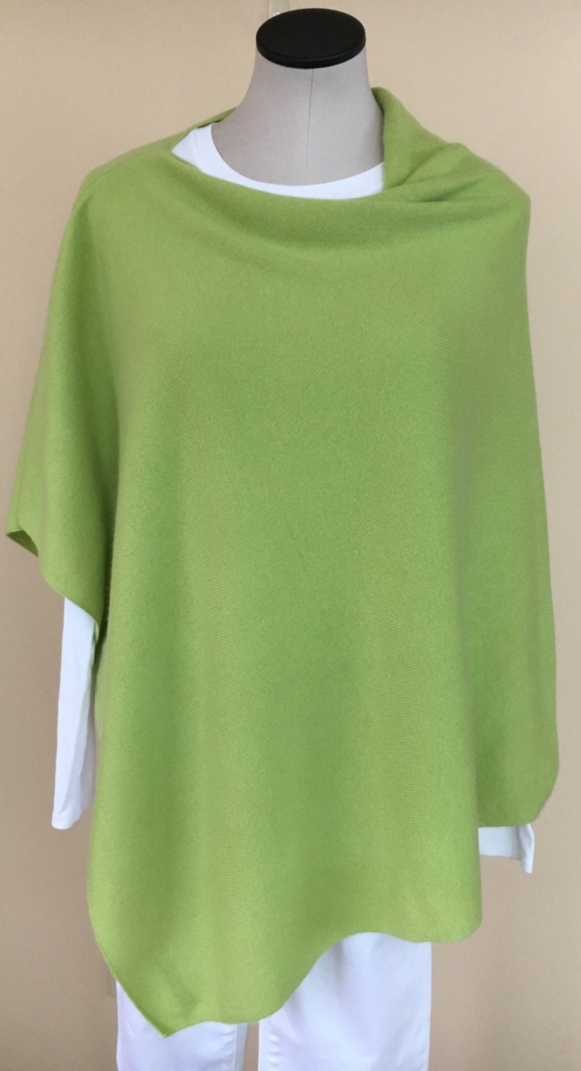 100% Cashmere Poncho Spring Green - Etsy