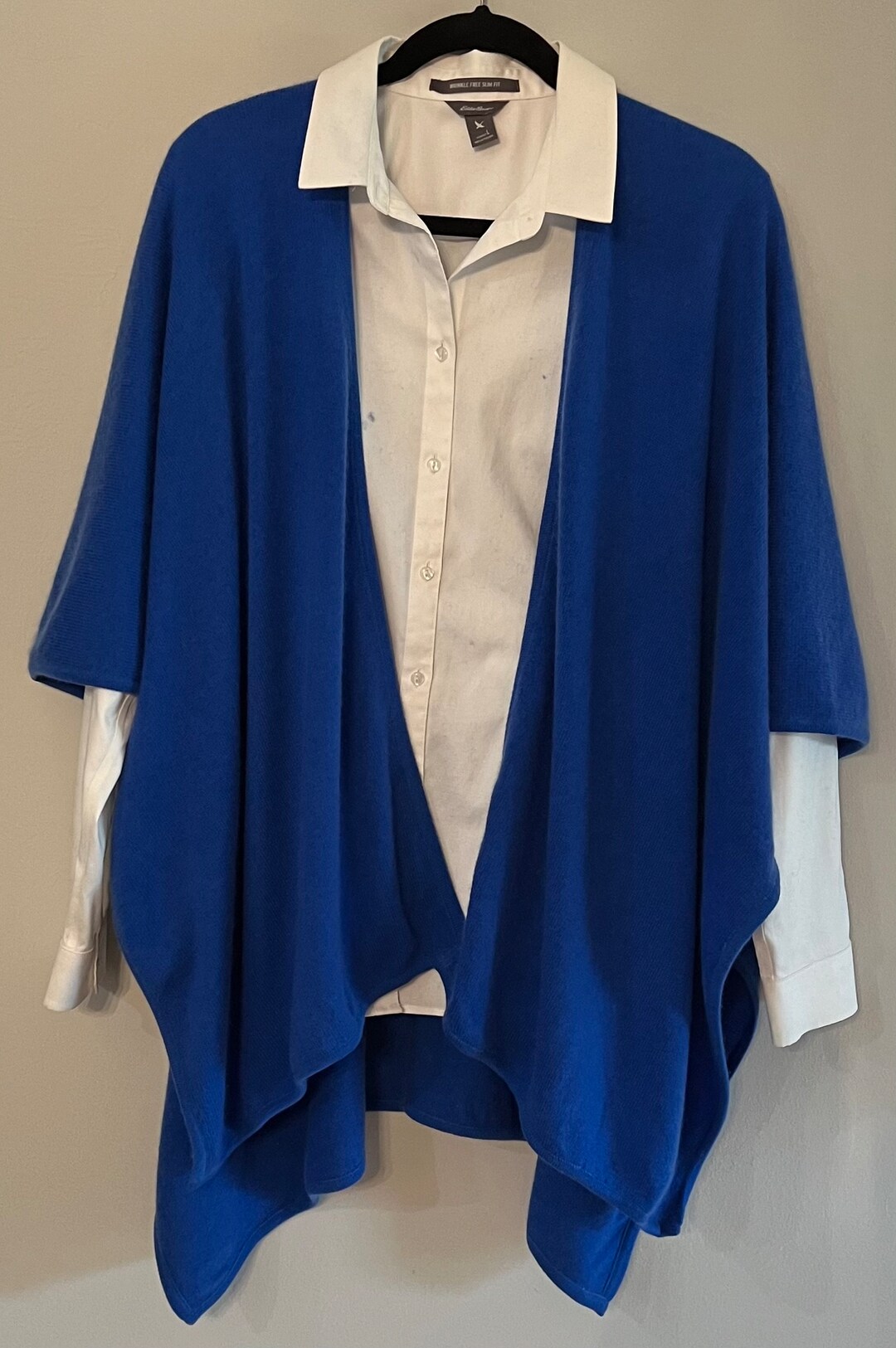 HIP LENGTH Cashmere Cape/ruana-royal Blue - Etsy