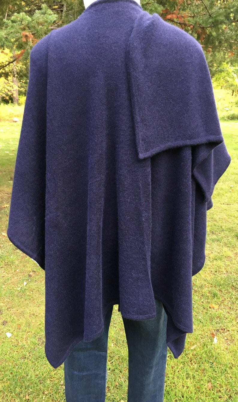100% Cashmere Cape Ruana-navy | Etsy