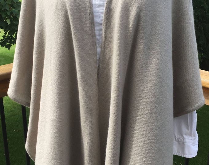 100% Cashmere Cape Ruana-silver Pewter - Etsy