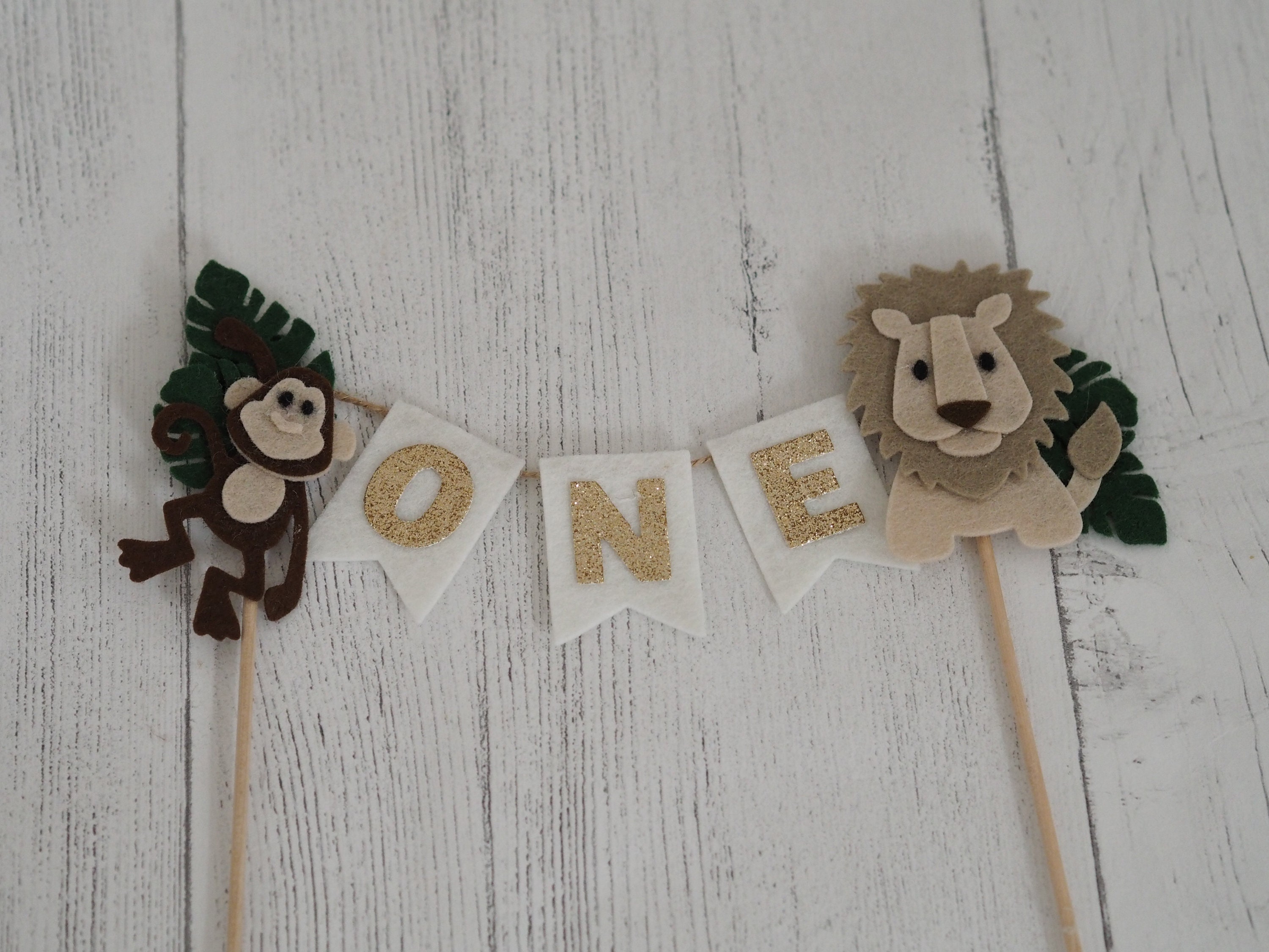 Jungle Cake Topper Safari Cake Topper Monkey and Lion - Etsy UK