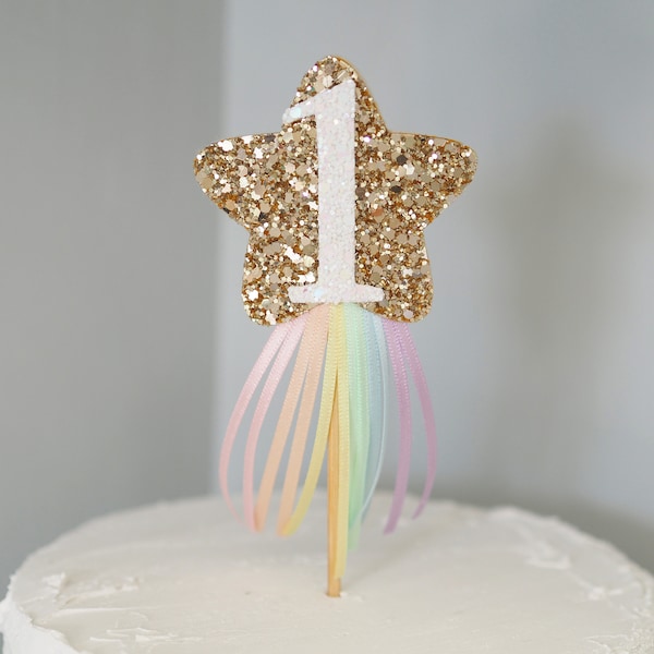 Pastel Rainbow Cake Topper - Etsy