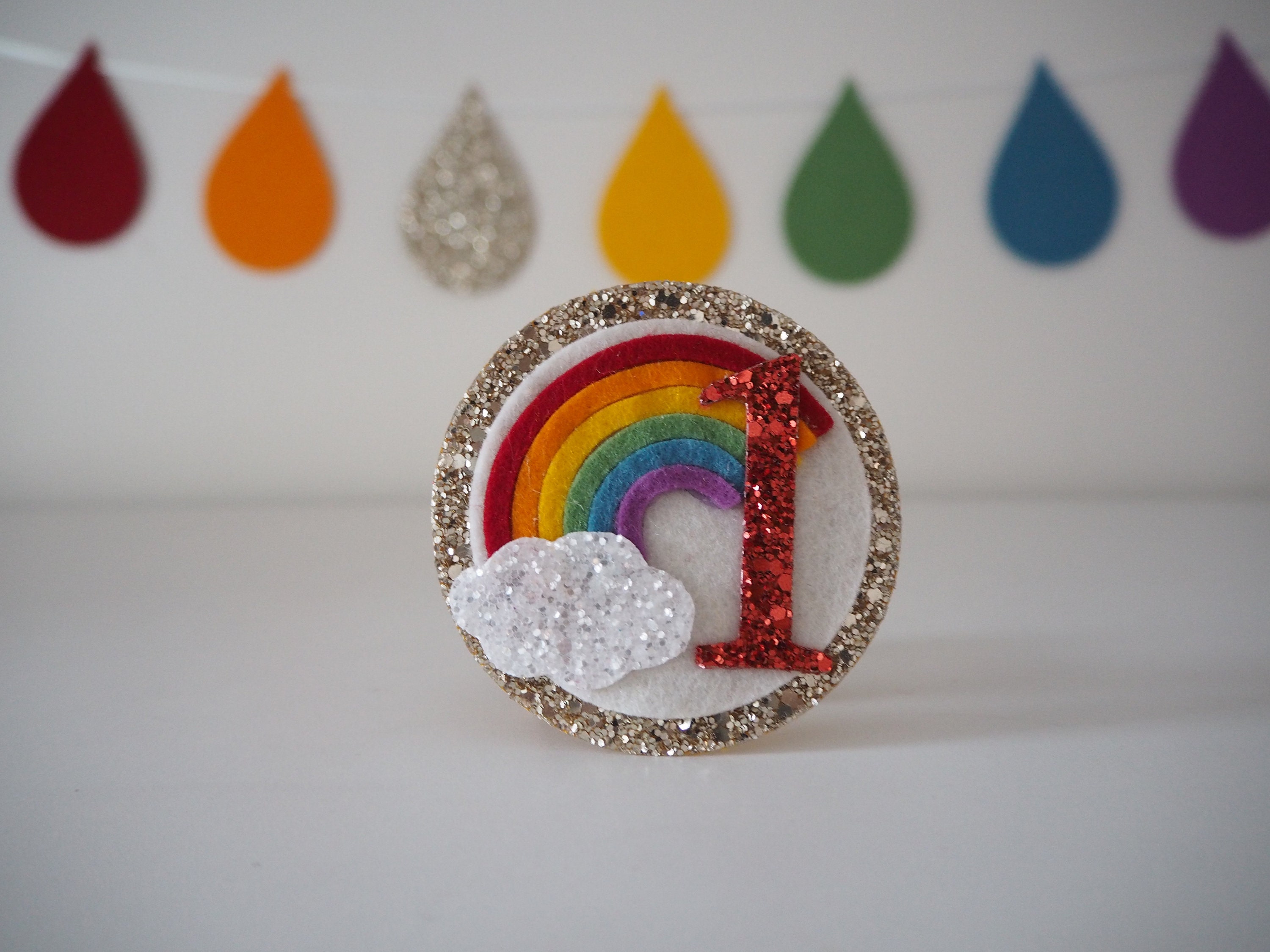 Rainbow birthday badge birthday badge rainbow party theme | Etsy