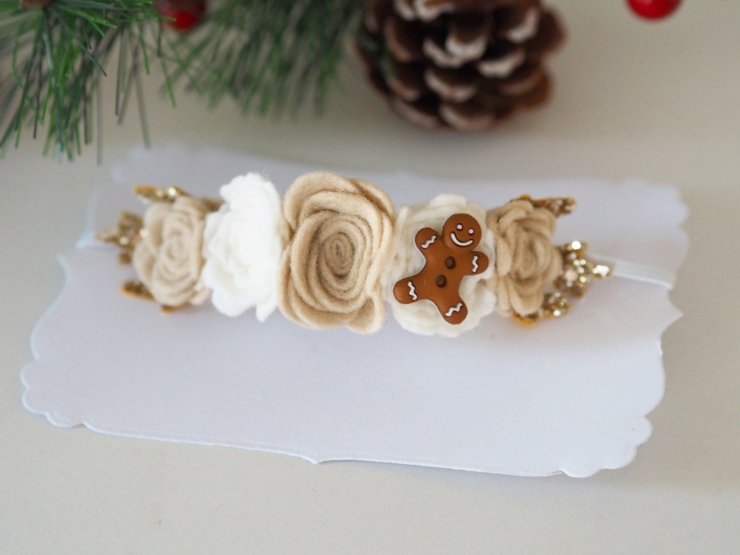 Gingerbread Man Floral Headband, Christmas Flowercrown, Stocking Filler ...