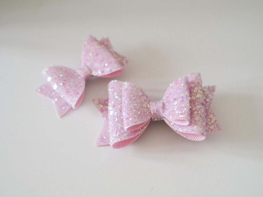 Pink Glitter Bow, Small or Large, Barbie Pink Bow - Etsy