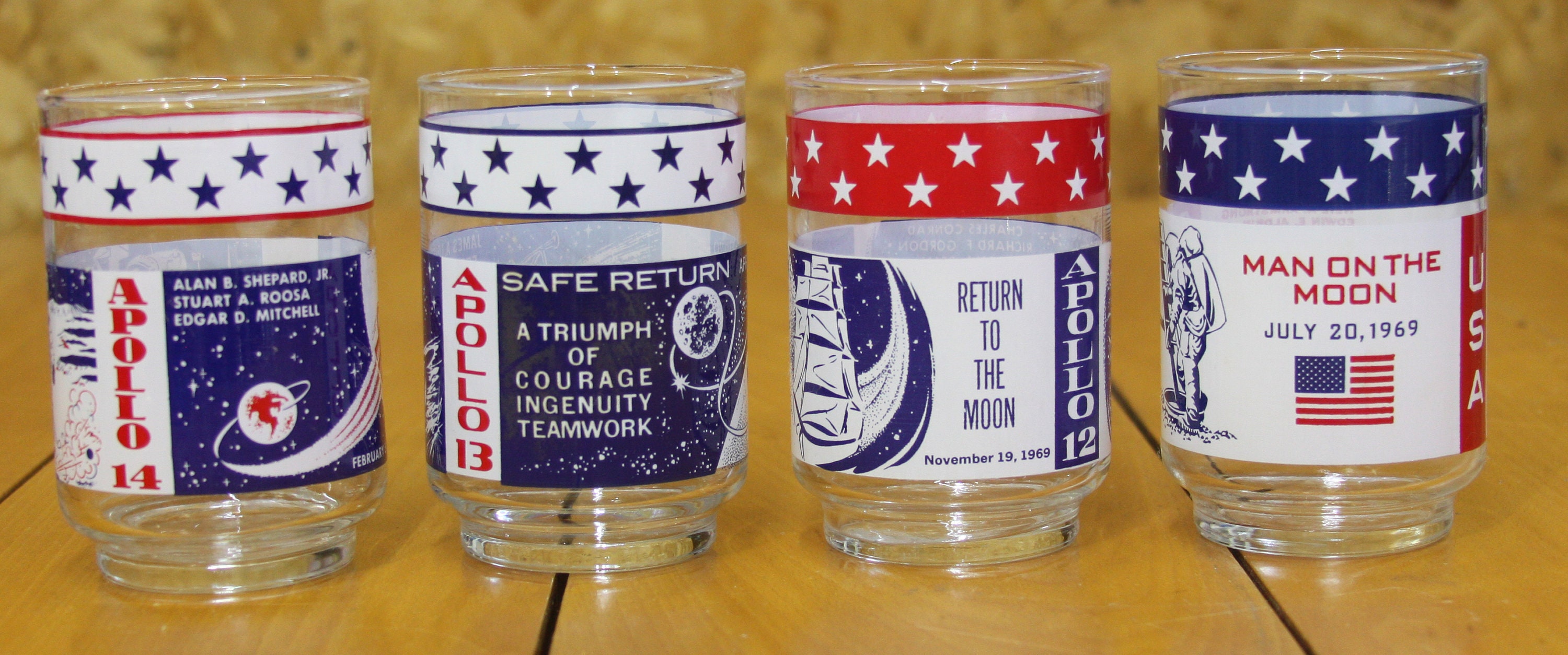 Full Set of Libbey Apollo Mission Glasses With Rare Apollo Glass - Etsy