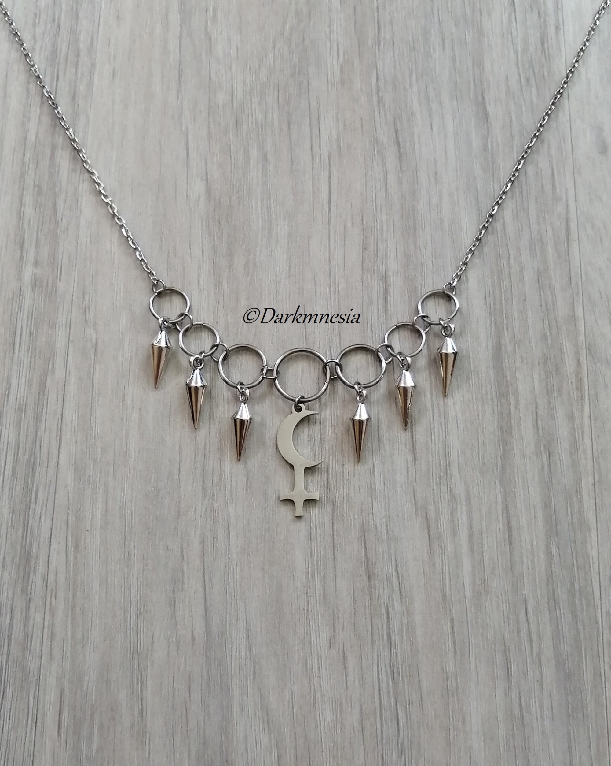 Collier anneau sigil de Lilith pointes piques goth - Etsy France