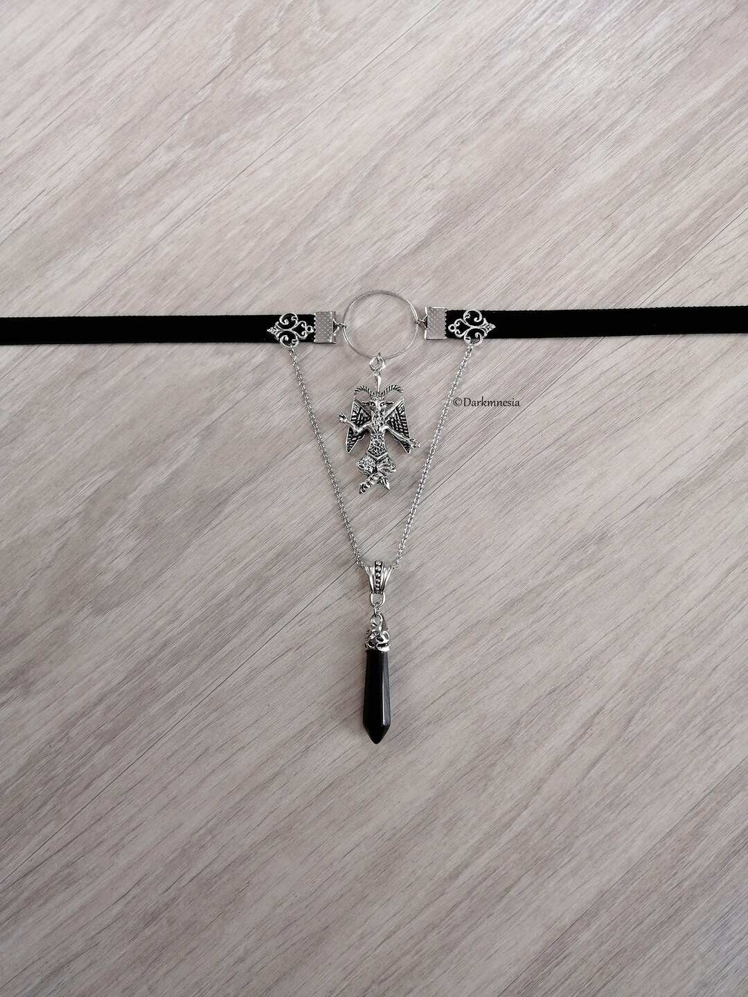 Choker, Necklace, Velvet, Baphomet, Satan, Devil, Satanic, Pendulum ...