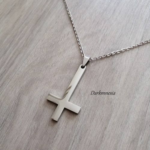 Necklace Pendant Inverted Cross Satan Satanic Baphomet - Etsy