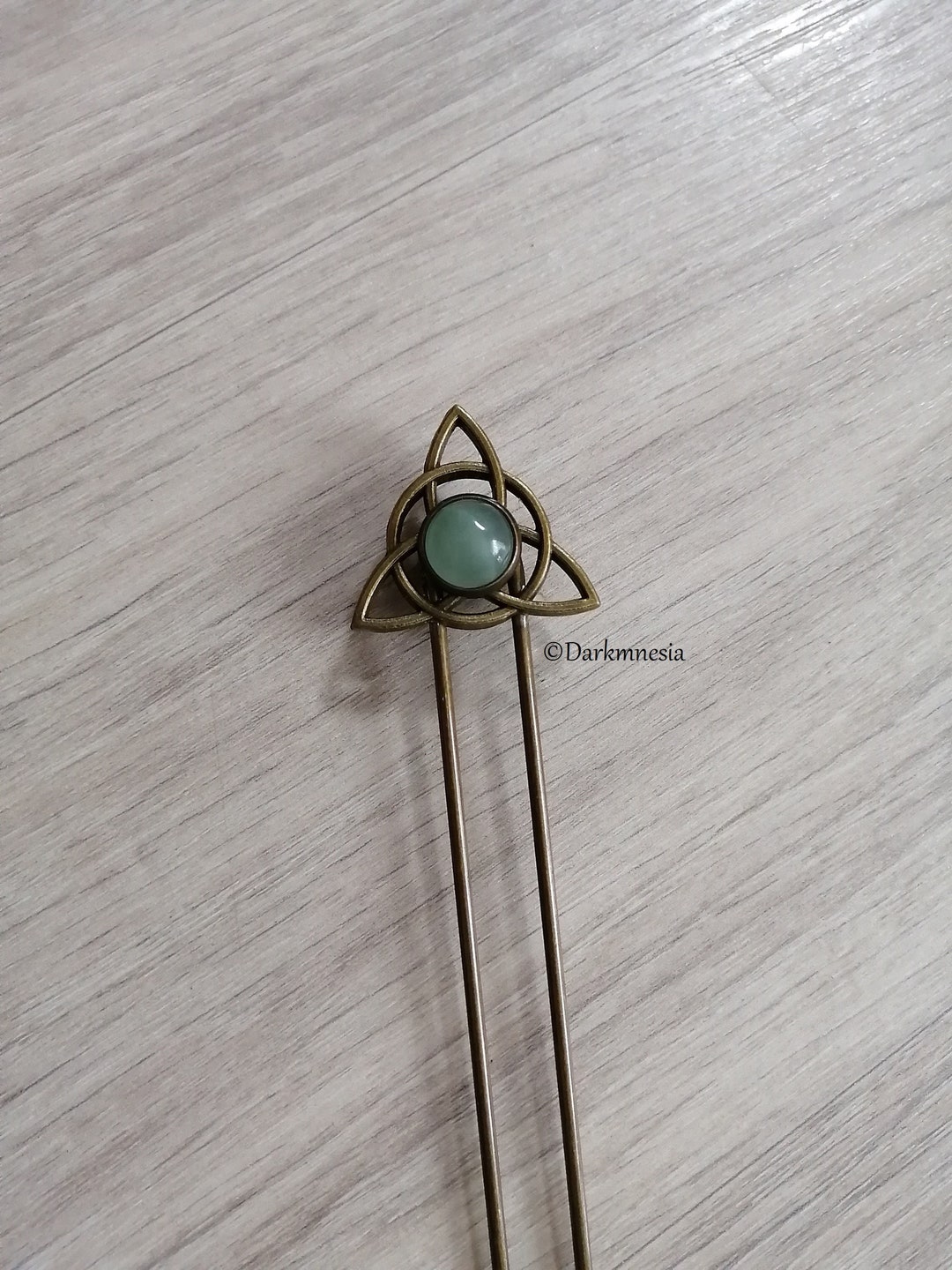 Hair Stick, Bronze, Hair Accessories, Aventurine, Triquetra, Wicca ...