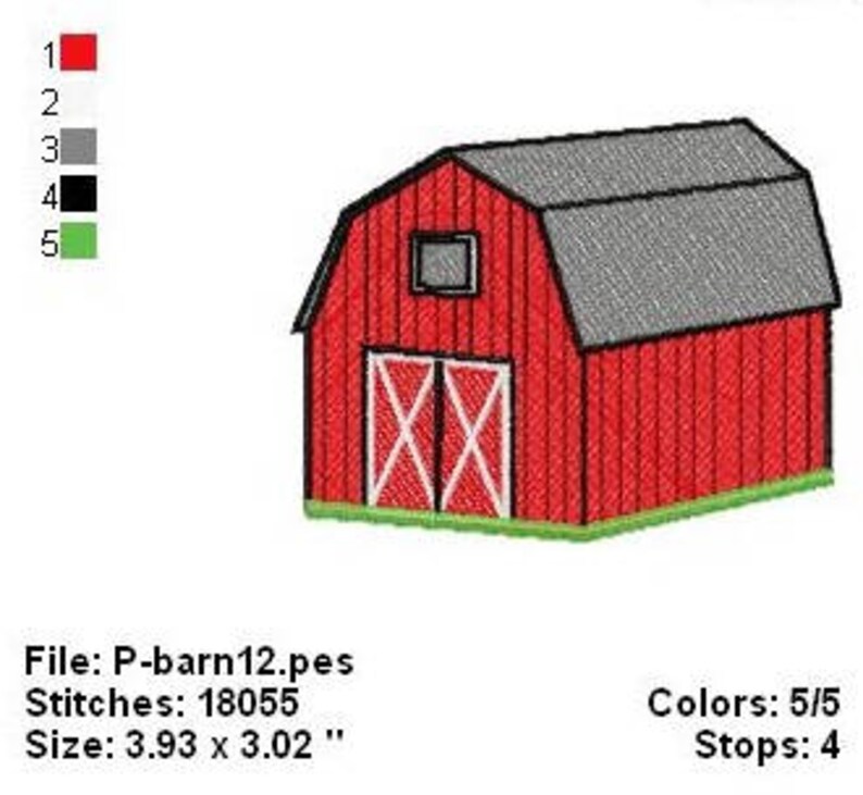 Barn Filled Machine Embroidery DIGITAL FILE - Etsy