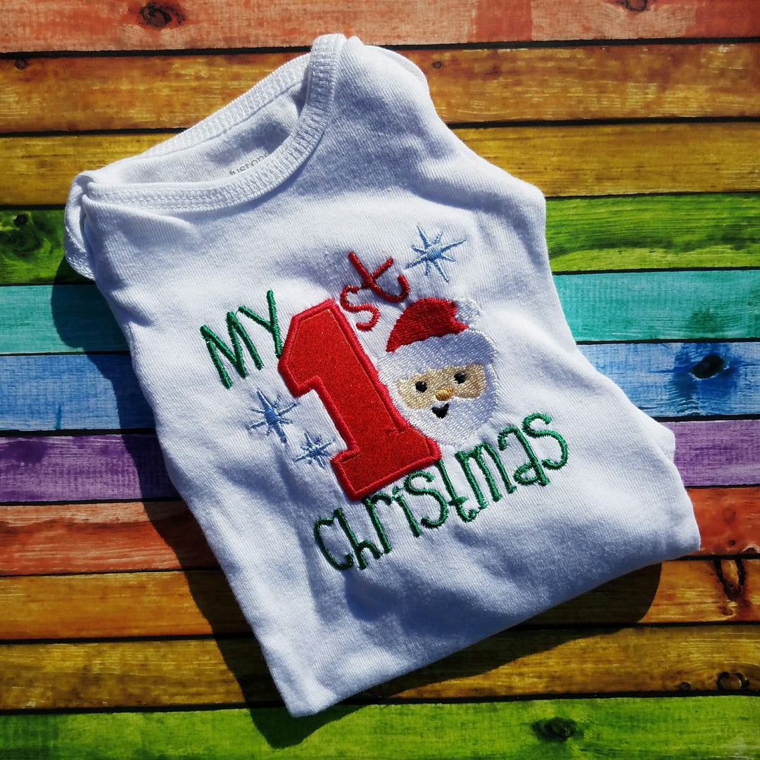 My First Christmas Machine Embroidery Applique Design DIGITAL FILE 4x4 ...
