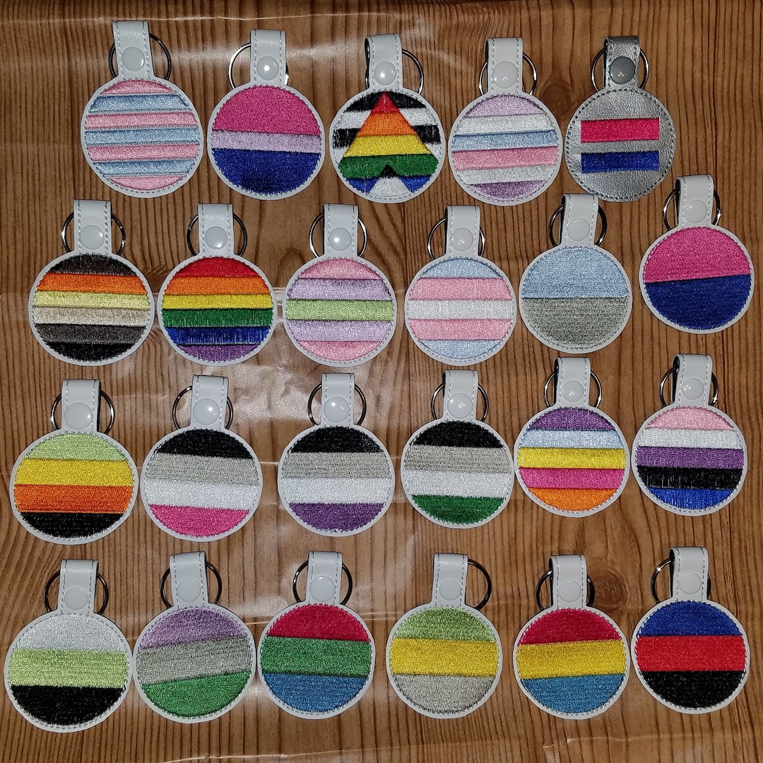 LGBTQ Pride Flag Snap Tab Bundle Set Key Chain Zipper Pull Key Fob Gay ...