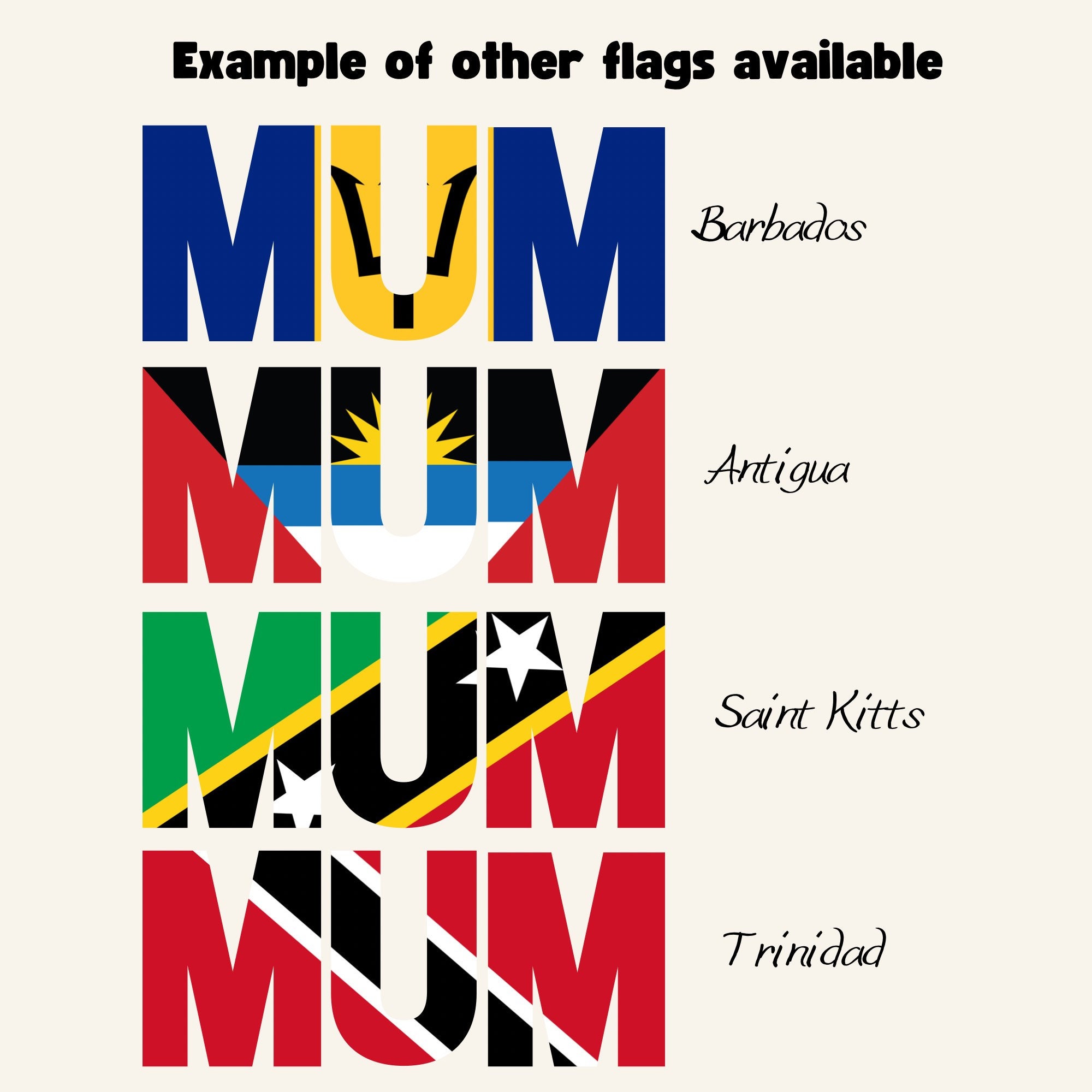 Handmade Cultural 'mum' Flag Birthday Card - Etsy