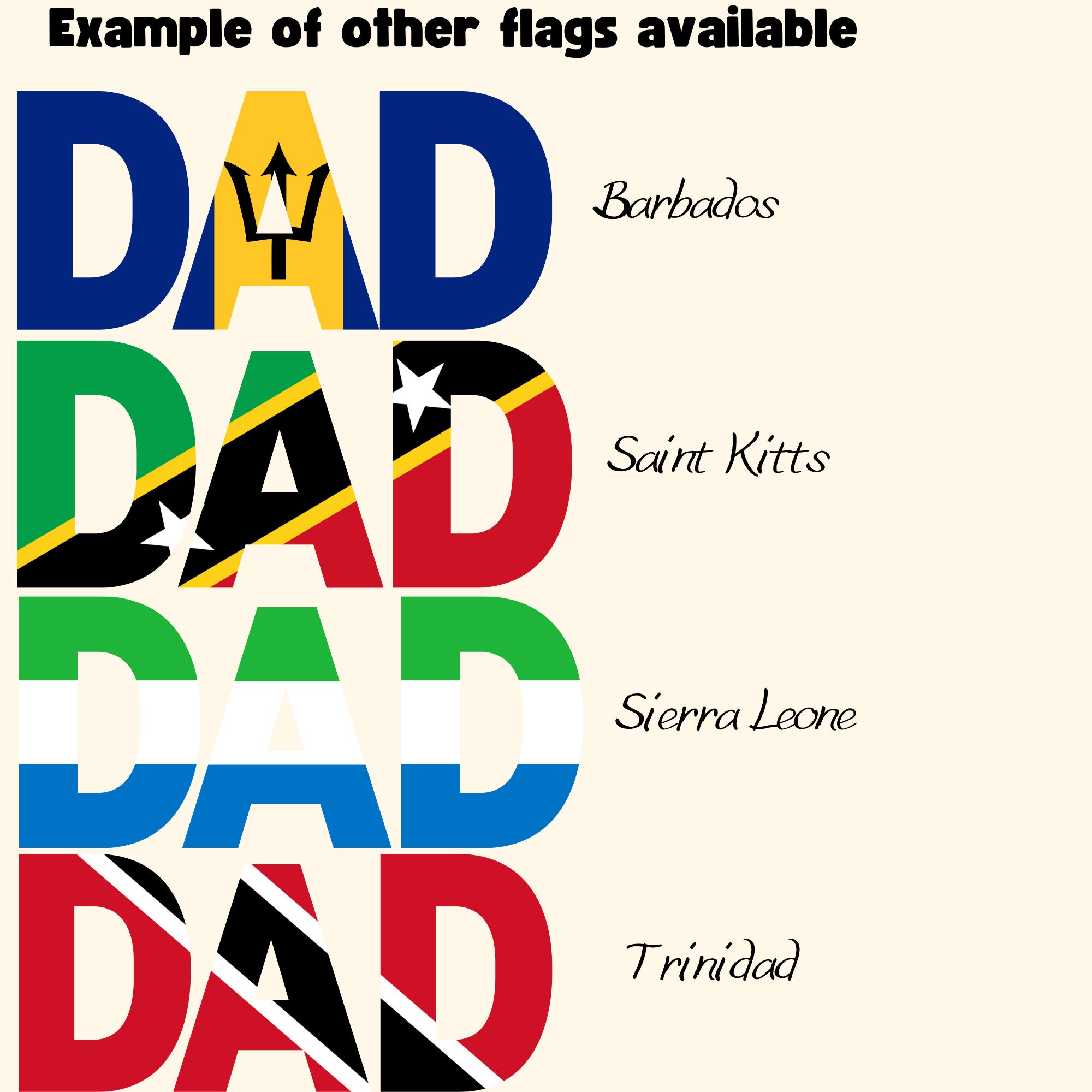 Handmade Cultural 'dad' Flag Father’s Day Card - Etsy