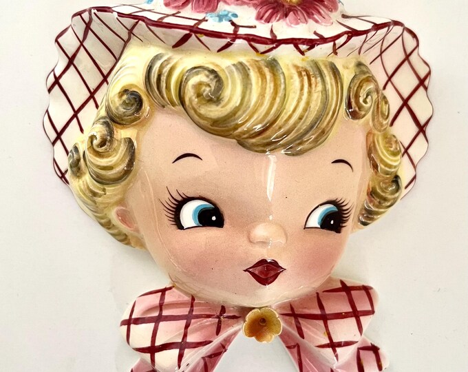 Vintage Lefton Miss Dainty Wall Pocket - Vintage Planter - Vintage Wall ...
