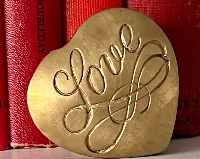 Vintage Brass Heart Box LOVE Brass Love Brass Trinket Box 2 X 2-1/4 X 1 ...