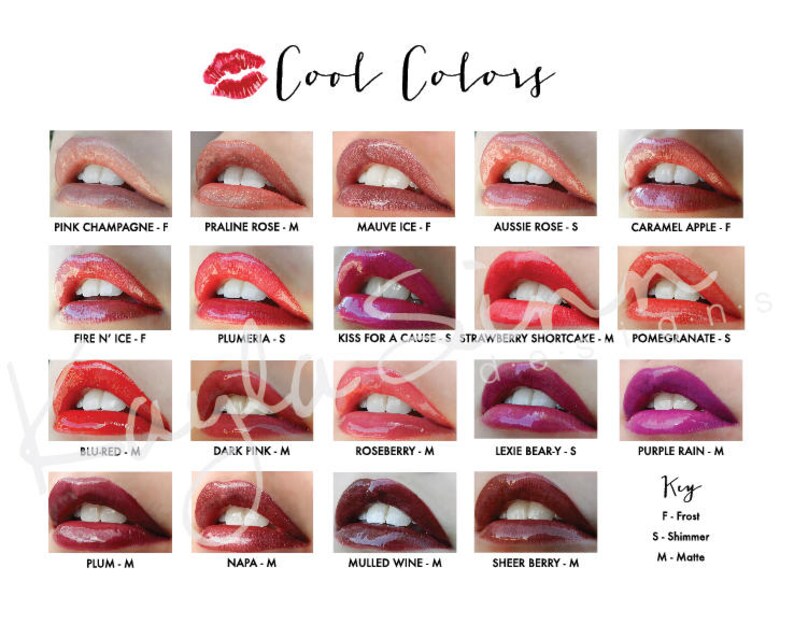 Warm/cool Lipsense Color Chart Red - Etsy UK