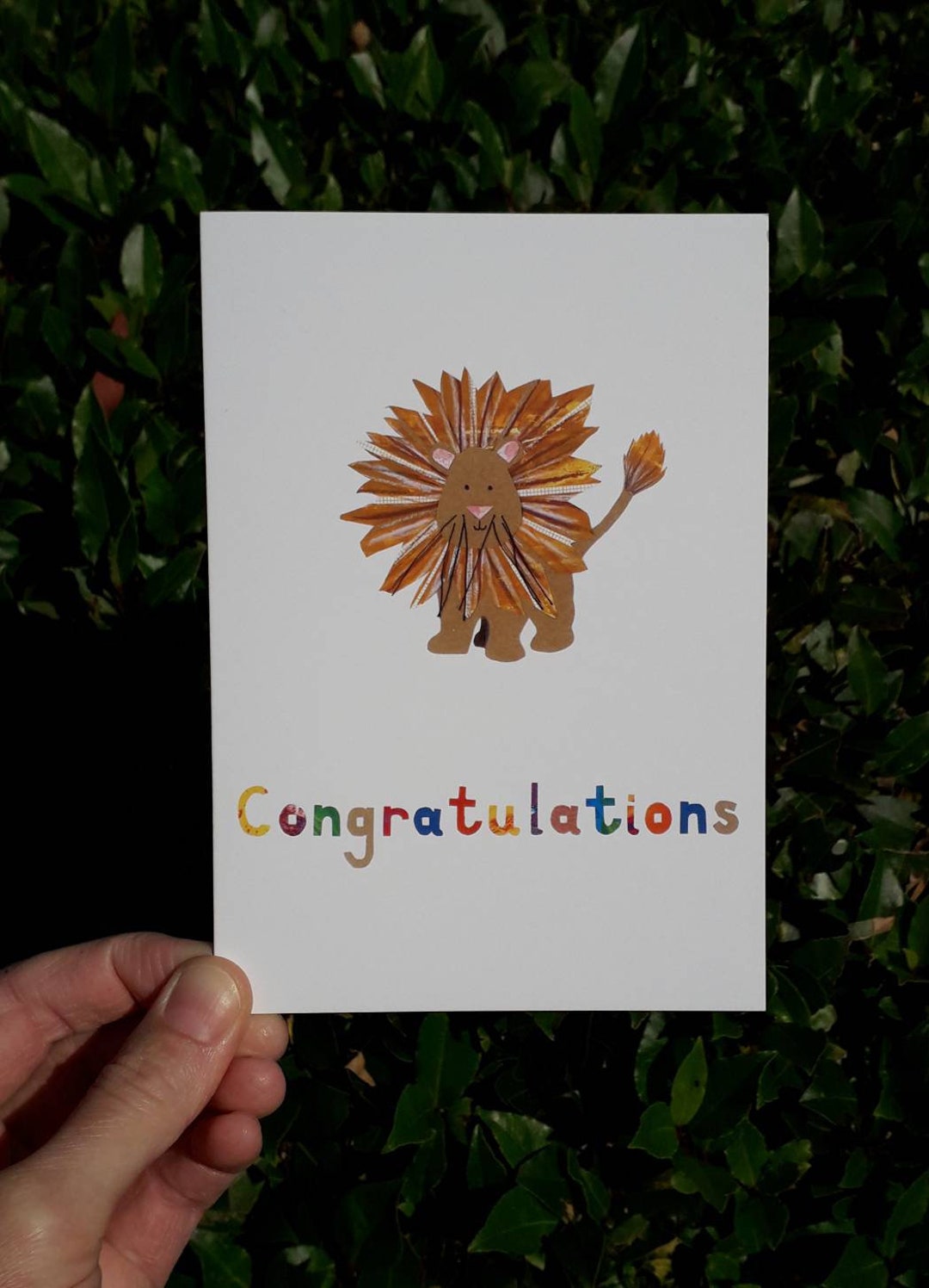 Lion Congratulations Card – Printed From a Handcut Paper Collage, New ...