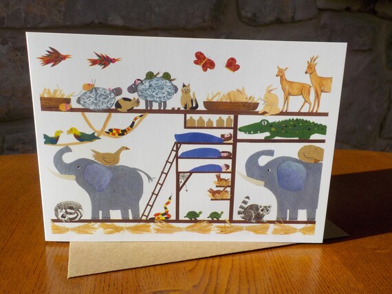 Noah's Ark Birthday card Christening card New baby | Etsy