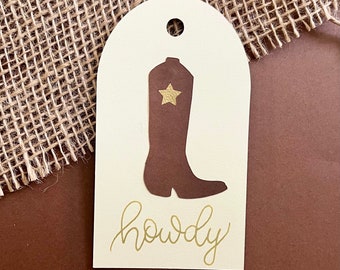 Cowboy Boots Tags Round Paper Gift Tags Set of 10 - Etsy
