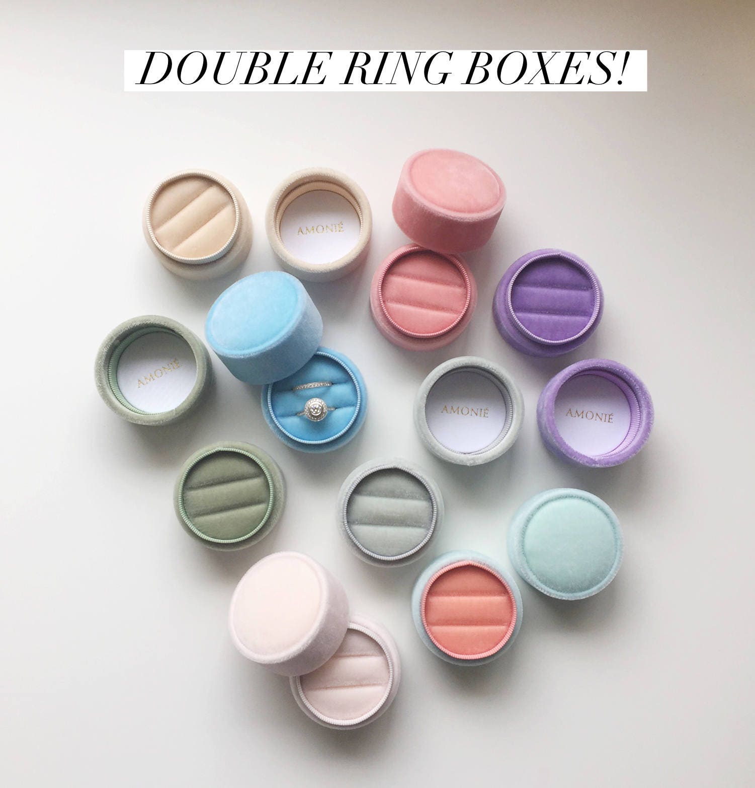 Double Ring Box - Light Pink - Etsy