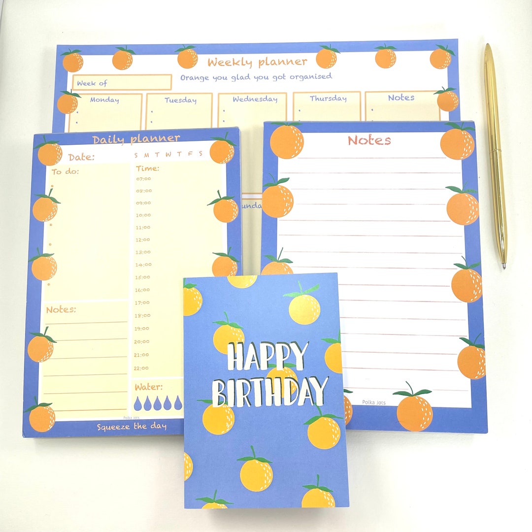 Stationery Gift Set,notepad Bundle, Stationery Gifts,orange Design ...