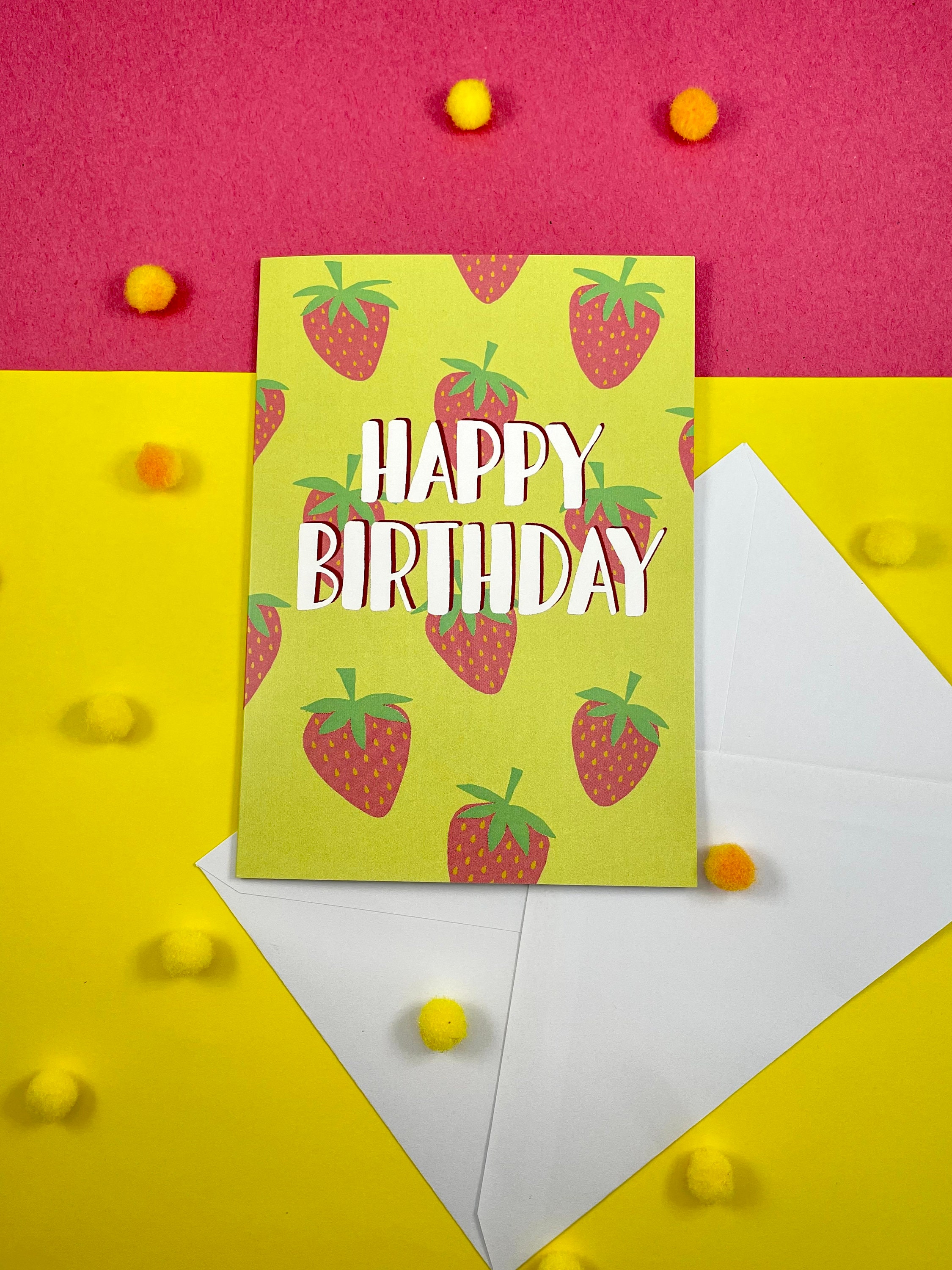 Happy Birthday Thank You Fruit Greetings Cards. Lemon, Orange ...