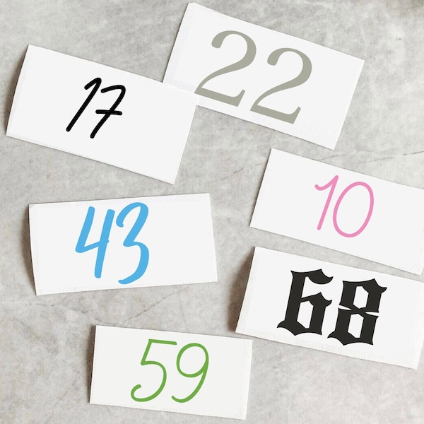 Custom Number Vinyl Stickers - Etsy