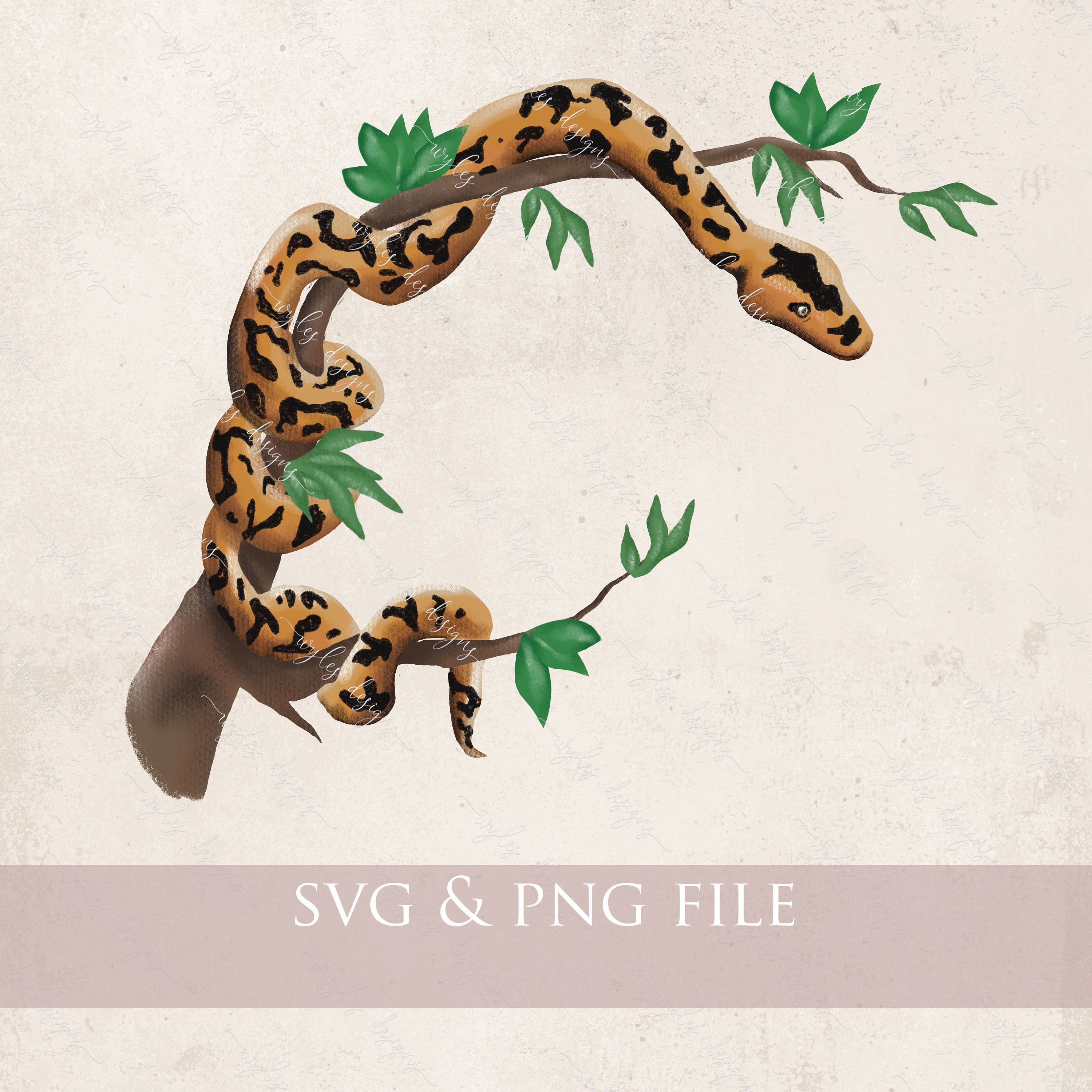 Snake Clip Art, Snake Clipart Digital Download, PNG and SVG ...