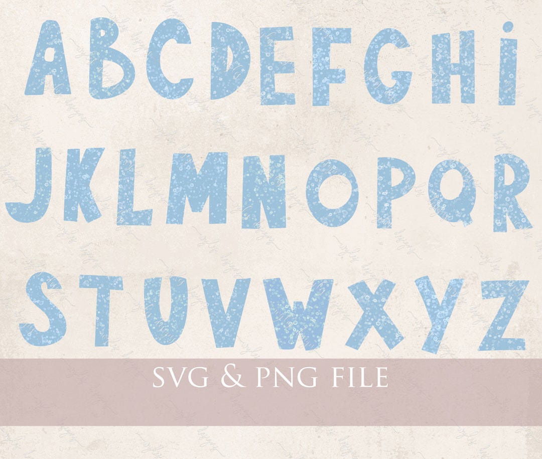 Blue Alphabet Clip Art Bubble Alphabet Clipart Digital - Etsy