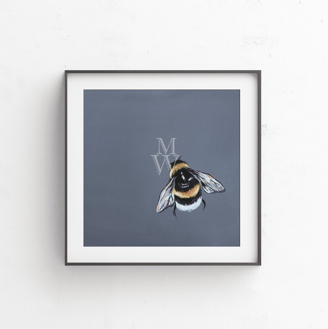 Grey Bumblebee Print Bee Print Bumble Bee Painting - Etsy