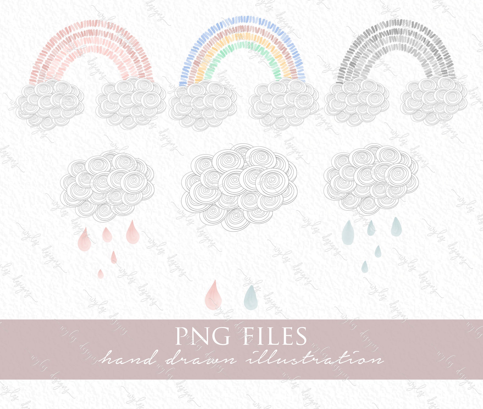 Rainbow Clipart Watercolor Rainbow Rain Cloud Clip Art Pink - Etsy Canada