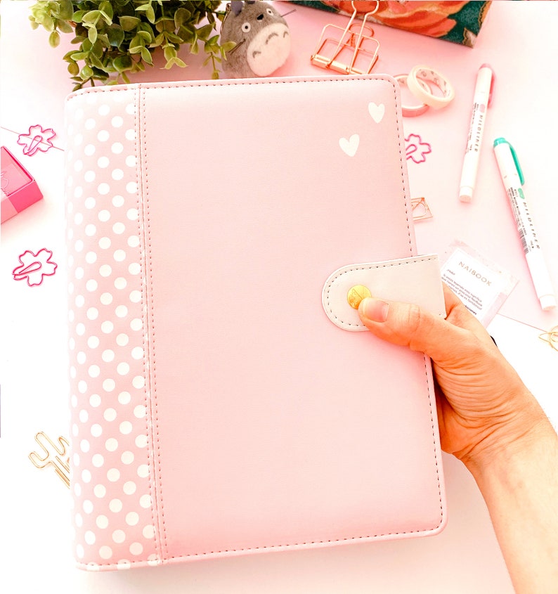 A5 Leather Personal Pink Planner | 6 Ring - Naibook - Etsy