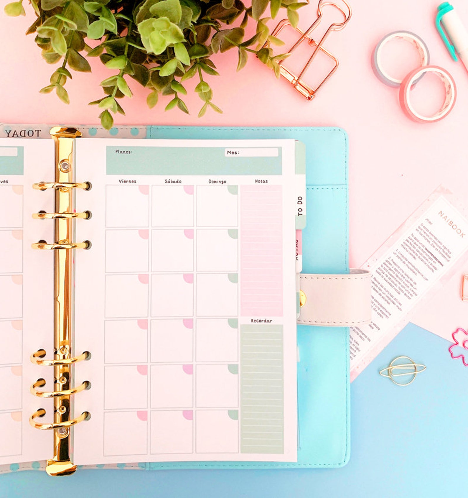 A5 Leather Personal Blue Planner 6 Ring Naibook - Etsy